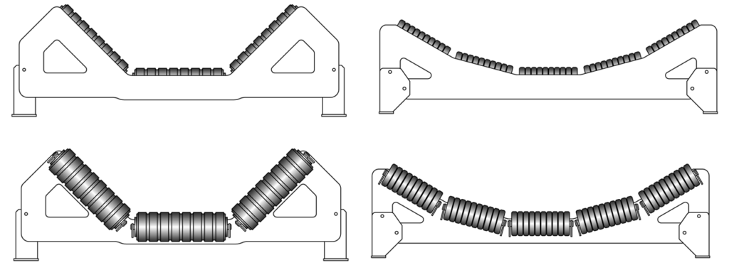 RKM Drop Down Impact Idler Frames - For Limited Access Areas